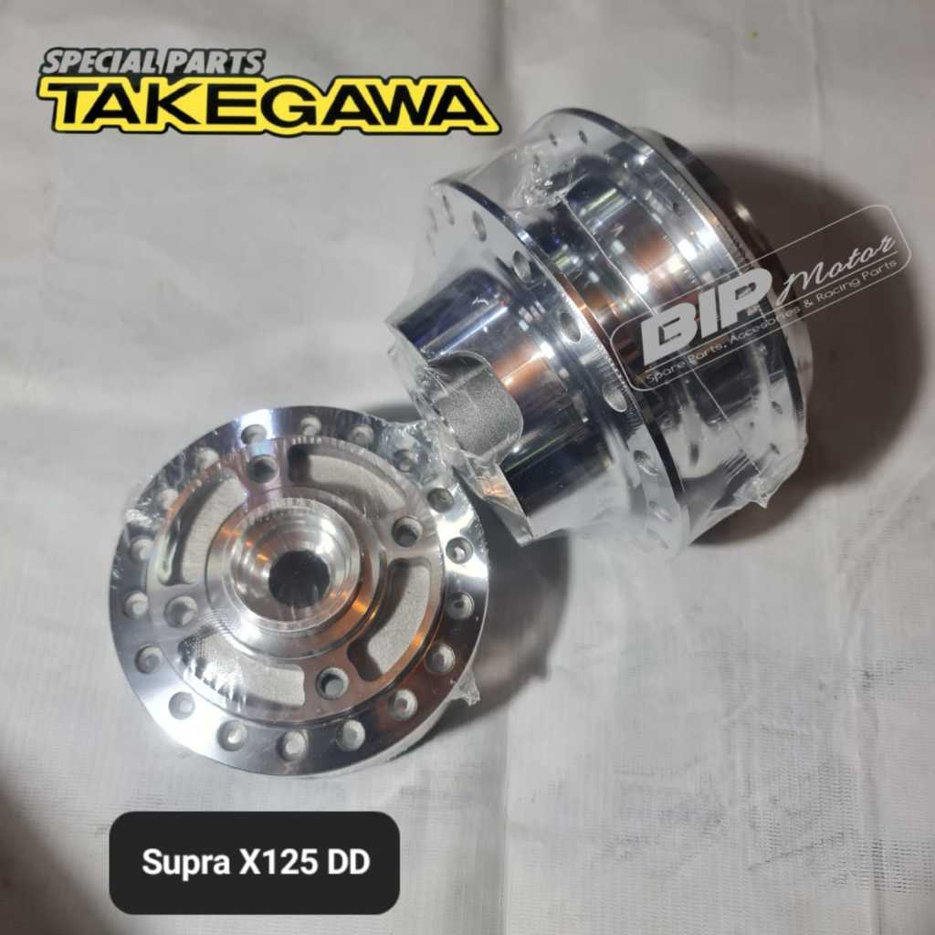 Jual TROMOL TAKEGAWA SUPRA X 125 DD / DOUBLE DISK SET (F/R) CHROME ...