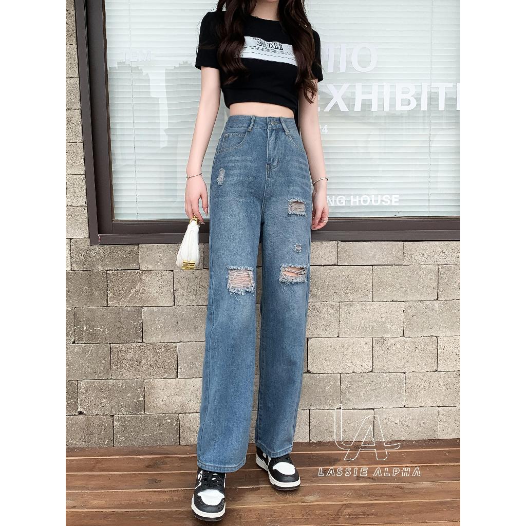Jual Lassie Alpha J71 robek Celana Kulot Jeans robek Jeans Celana ...