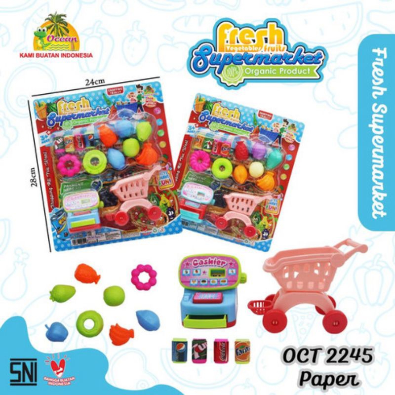 Jual Mainan Anak Minimarket Set Press + kasir-kasiran & troli | Shopee ...