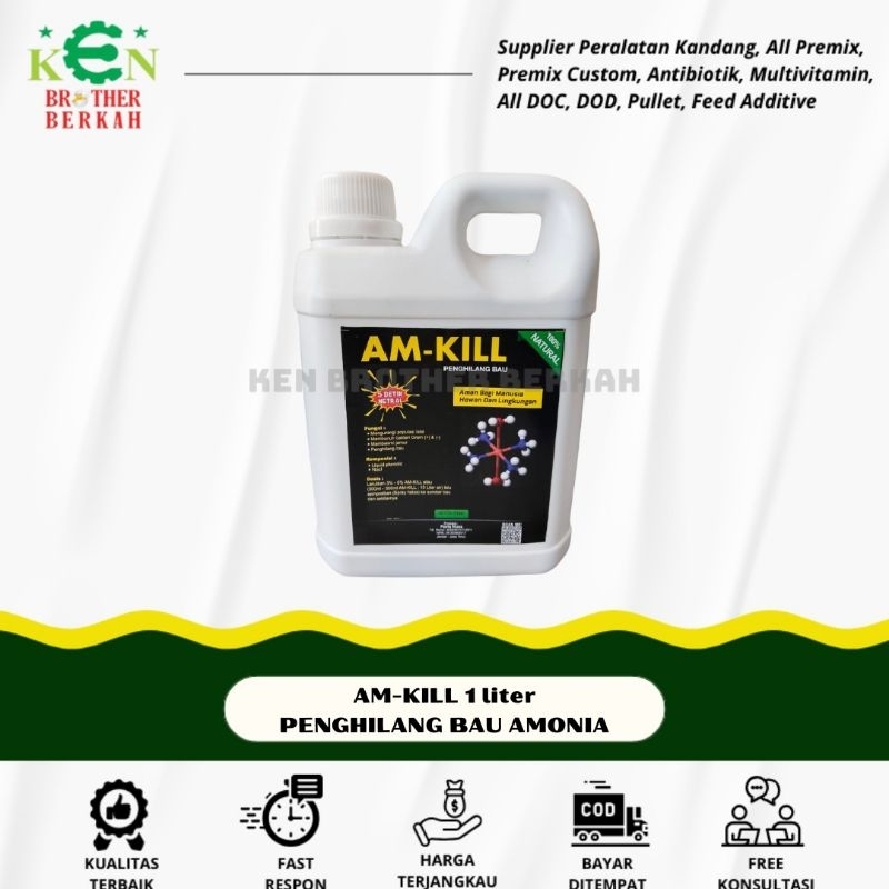 Jual Amkill 1 Liter Penghilang Bau Amoniak Kotoran Ternak Ayam Broiler Petelur | Shopee Indonesia