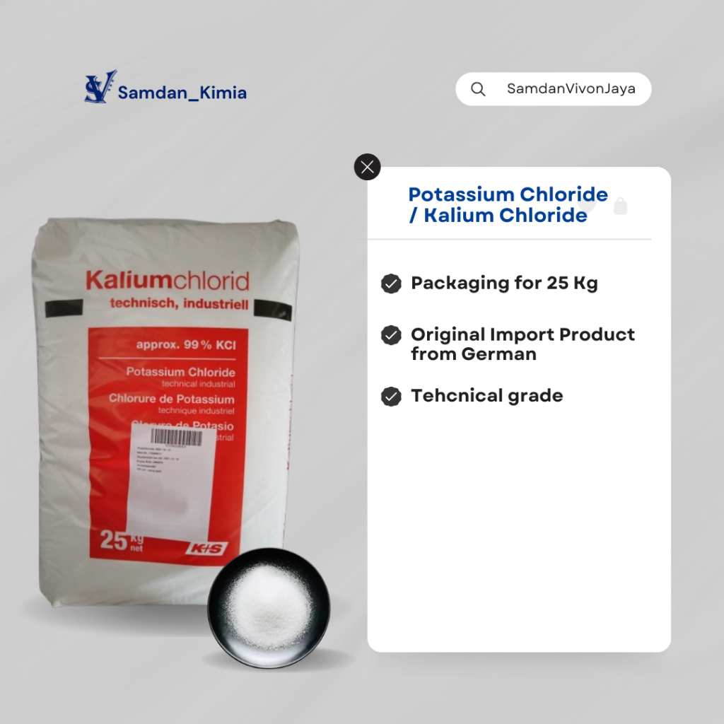 Jual Potassium Chloride / Kalium Klorida (KCL) Technical Grade (25Kg ...