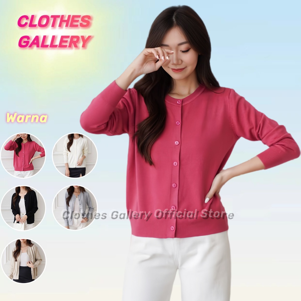 Jual ClothesGallery Cardigan Rajut Basic Outer Rajut Soft Knit Cardigan ...