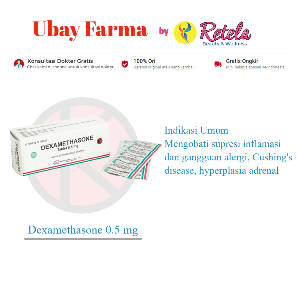 Jual Dexamethasone 0.5 mg Box 100 Tablet | Shopee Indonesia