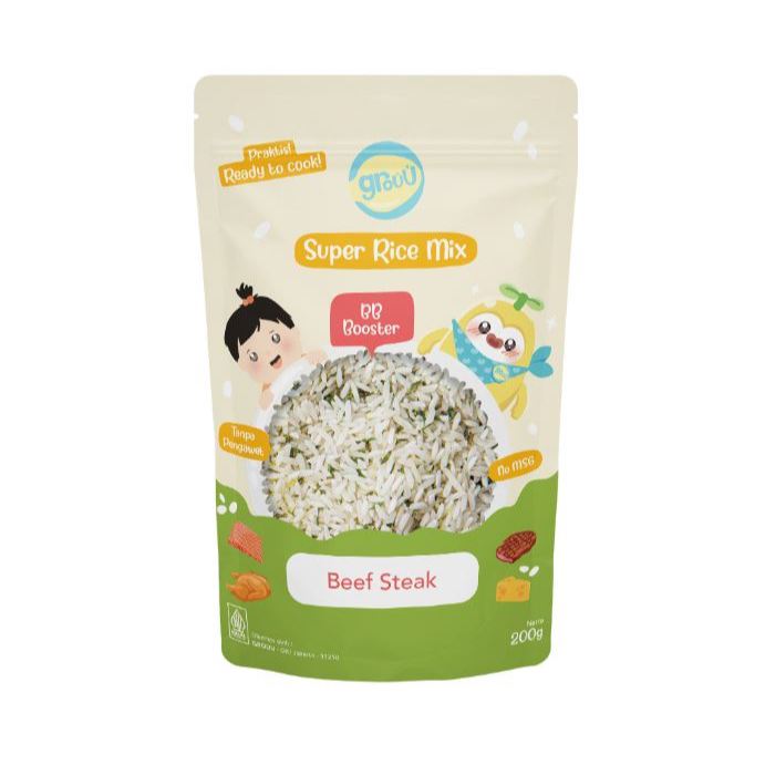 Jual Grouu Super Rice Mix Beef Steak 200 gram | Shopee Indonesia