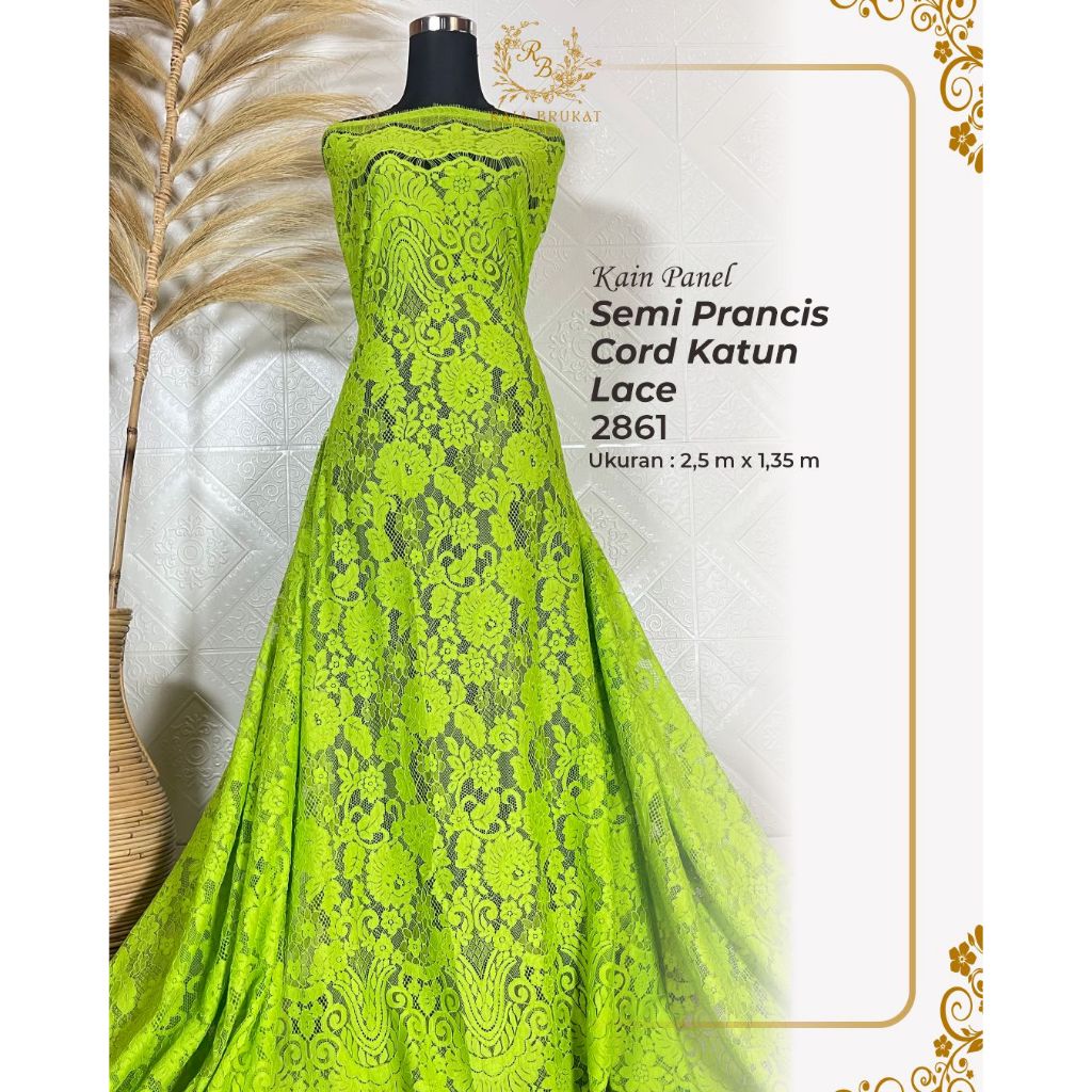 Jual Kain Panel Semi Prancis Brukat Cord Katun Lace Bahan Halus 2861 ...
