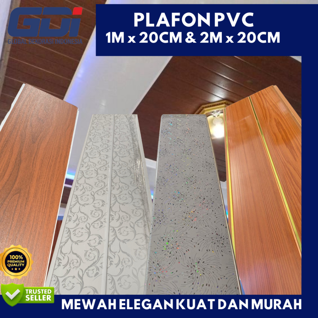 Jual PLAFON PVC UKURAN 1 M TEBAL 8MM MINIMALIS MEWAH DAN MURAH BERBAGAI ...