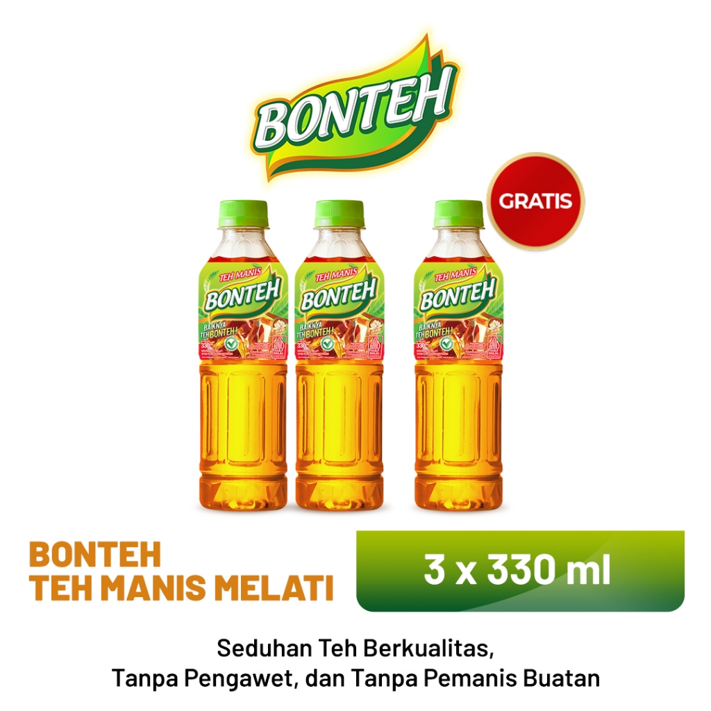 Jual [Buy 2 Get 1 Free] Bonteh Teh Manis Melati 330ml | Shopee Indonesia