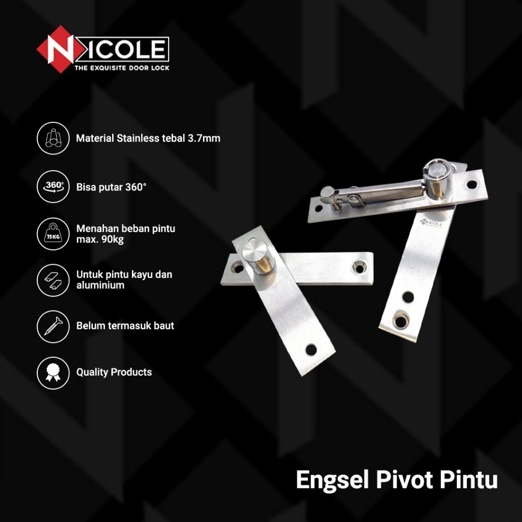 Jual Nicole Engsel Tanam Pintu / Engsel Pivot Atas dan Bawah / Engsel ...