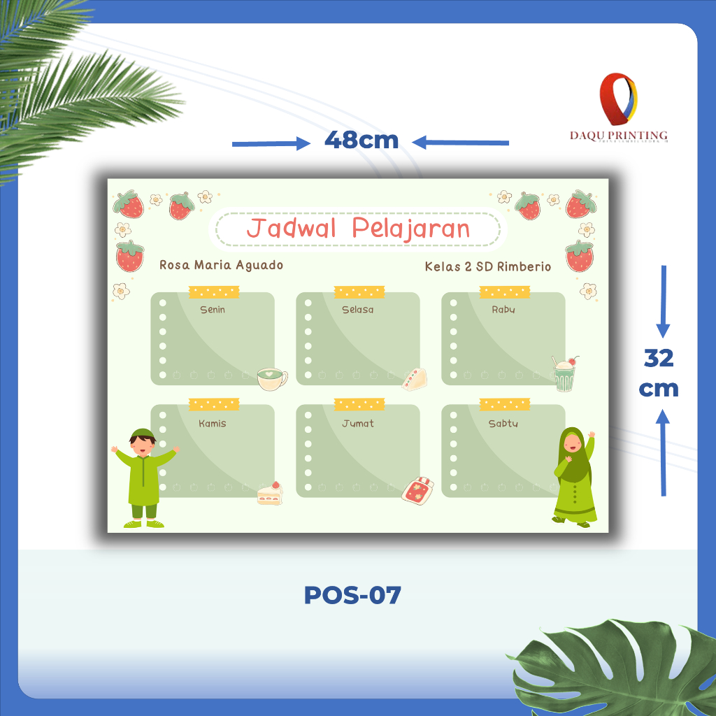 Jual POSTER A3+ EDUKASI / POSTER SEKOLAH ANAK TEMA JADWAL PELAJARAN | Shopee Indonesia