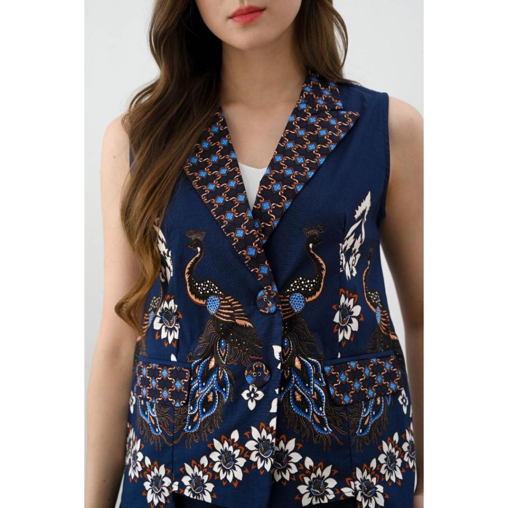 Jual BLAZER BATIK / OUTER BATIK / VEST BATIK KUTUNG NO LENGAN #328 ...