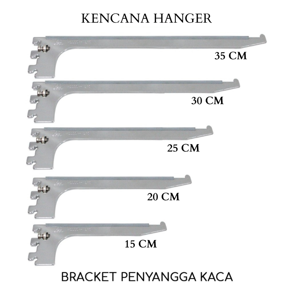 Jual Bracket Kaca Stainless Semua Ukuran (Import) | Braket Daun Penyangga Rak 15 cm 20 cm 25 cm ...