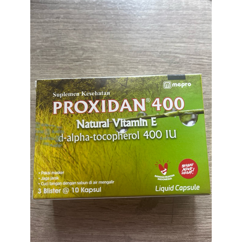 Jual PROXIDAN 400 NATURAL VITAMIN E HARGA PER BOX ISI 30 KAPSUL ...