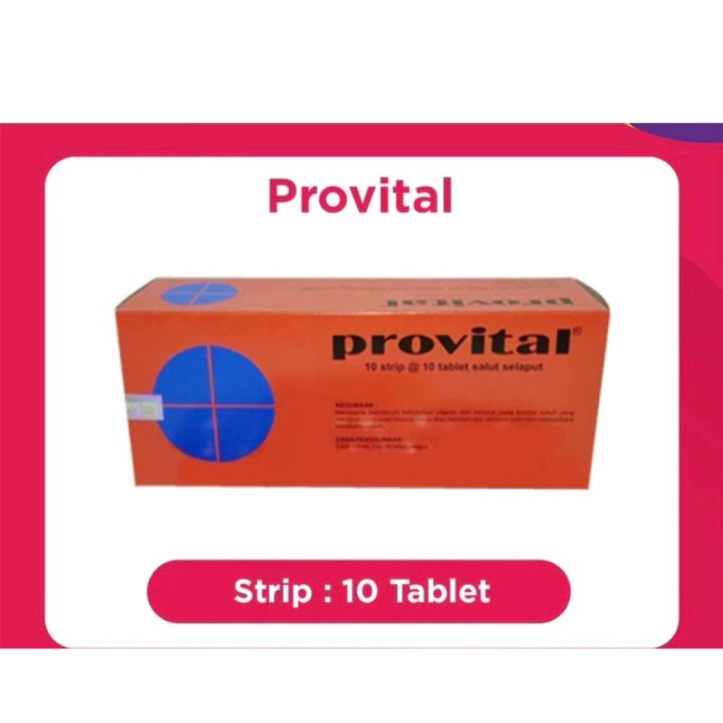 Jual PROVITAL TABLET SUPLEMEN KESEHATAN HARGA PER STRIP ISI 10 TABLET ...