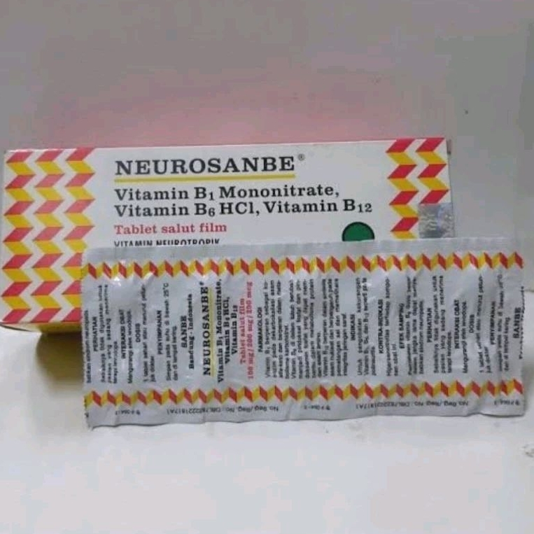Jual NEUROSANBE STRIP 10 TABLET SUPLEMEN KESEHATAN VITAMIN B1 B6 & B12 ...