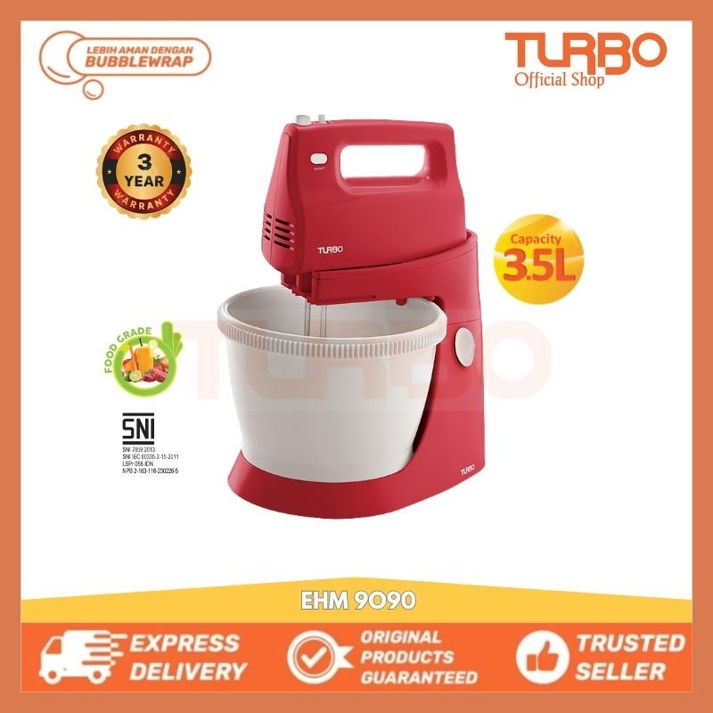 Jual [RED/MERAH] Turbo Stand Mixer Pengaduk Genggam Dengan Bowl/Mangkok ...