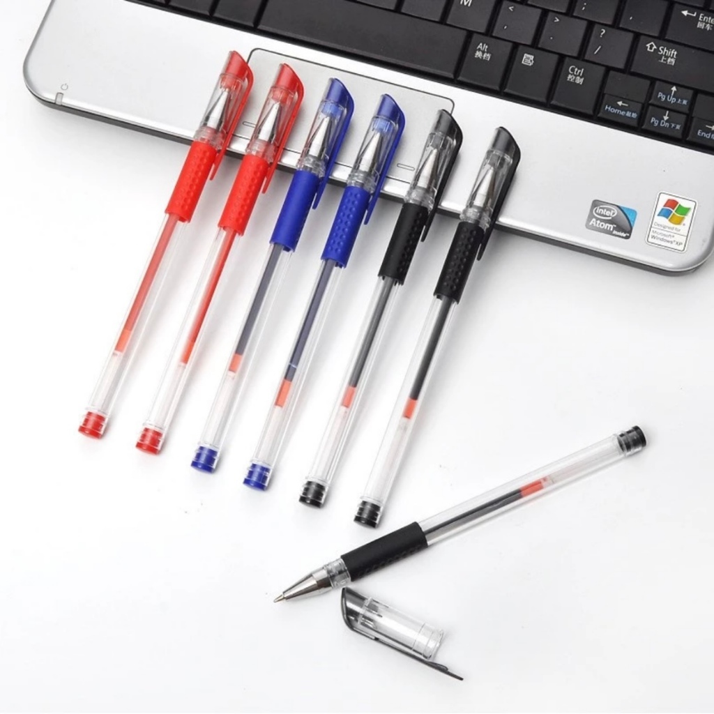 Jual Pulpen Tinta Gel 0,5mm Standard Berbagai Warna Hitam Merah Biru ...