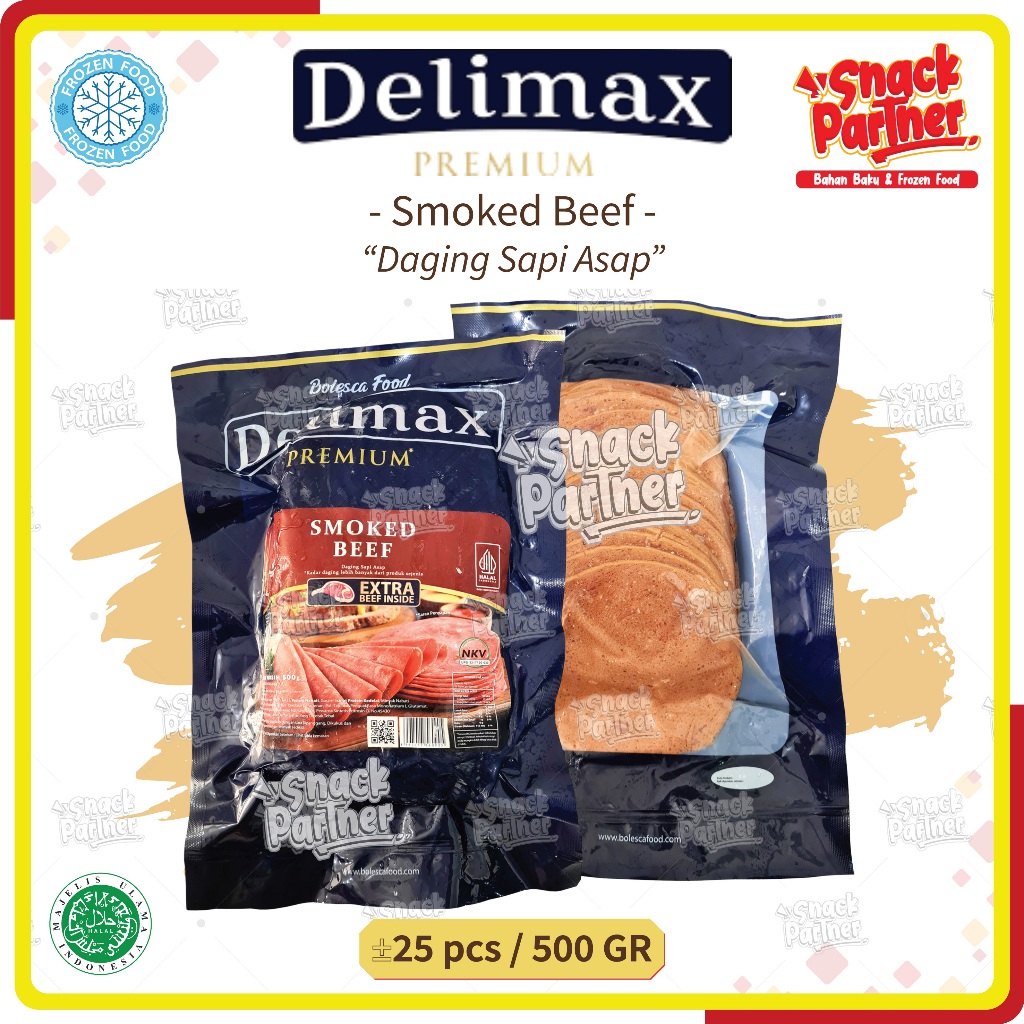Jual DELIMAX | SMOKED BEEF 25 PCS / 500 GR - Daging Sapi Asap Iris ...