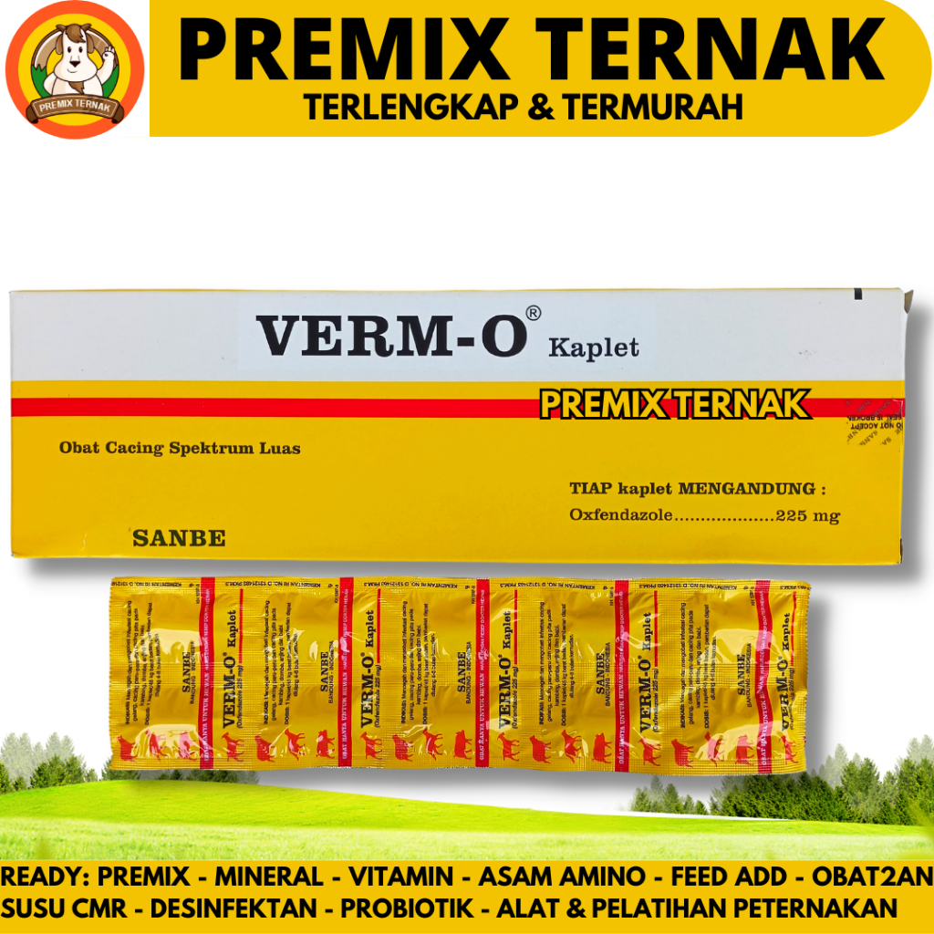 Jual VERM O KAPLET 1 BOX (10 STRIP @10 KAPLET) - Obat Cacing Kambing ...