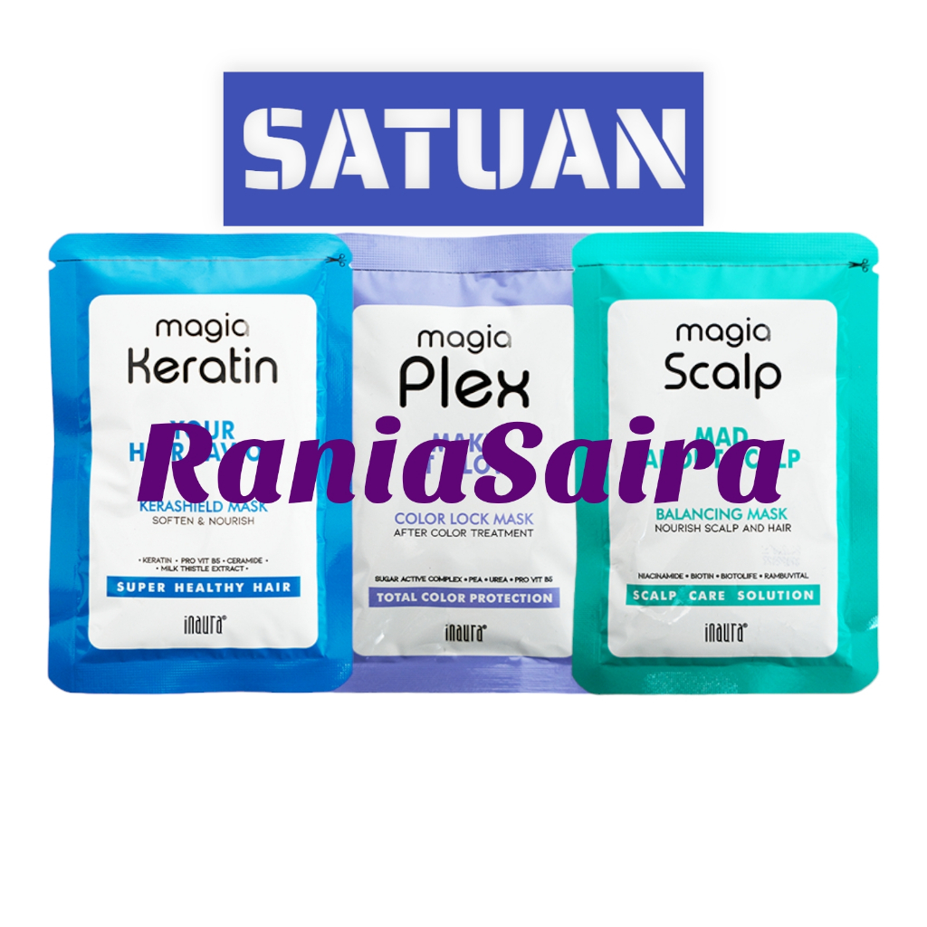 Jual INAURA Magia Keratin Plex Scalp Hair mask 40gr (SATUAN) Rambut ...