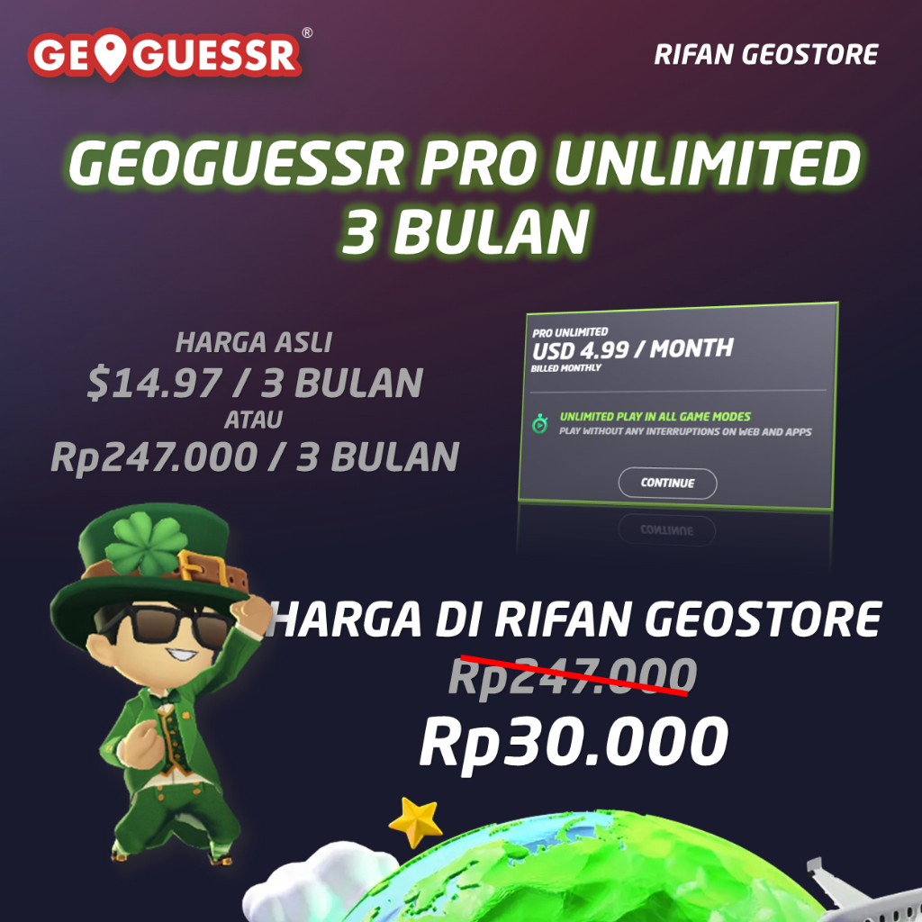 Jual GeoGuessr Pro Unlimited | 1 - 12 Bulan | Shopee Indonesia