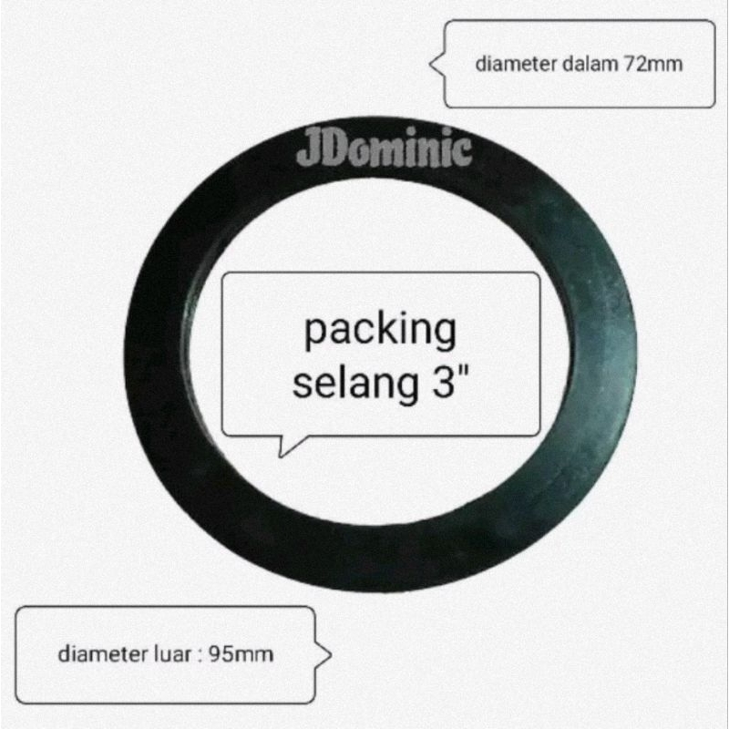 Jual packing paking pecking peking paken selang seal sil 3" karet getah ...