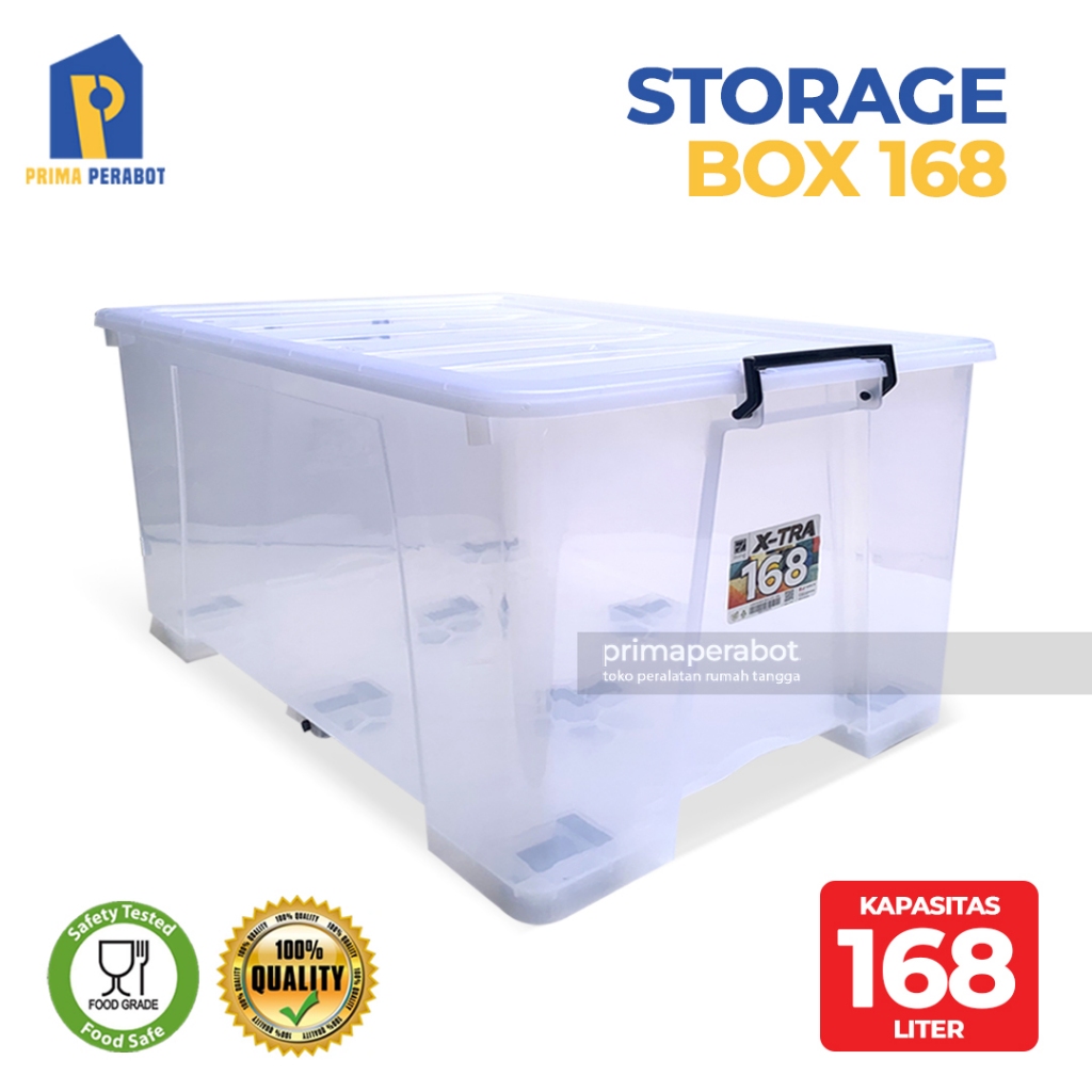 Jual Storage Box Transparan 168 Liter Container Penyimpanan Box Extra ...