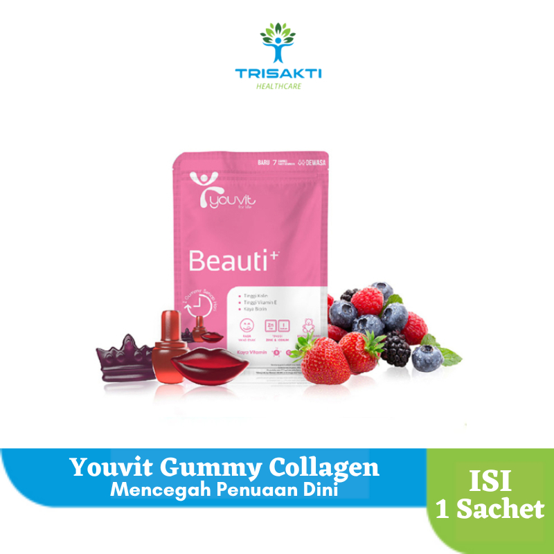 Jual Youvit Beauti+ Multivitamin Sachet Isi 7 Gummy / Beauty Plus ...