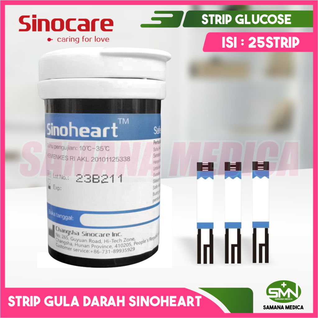 Jual Strip Gula Sinocare Safe Accu Tes Glukosa Darah isi 25 pcs ...