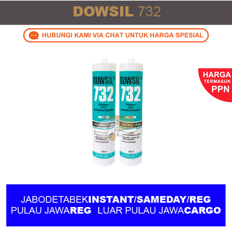 Jual Dowsil 732 Dow Corning / silicone rtv adhesive / sealant clear 300 ml EXPIRED | Shopee ...