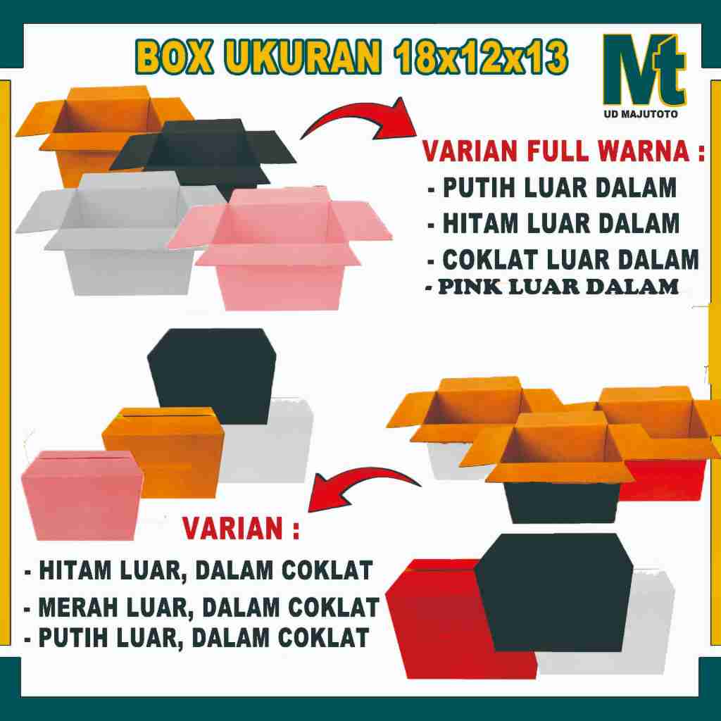 Jual (PAKET 5 PCS) Box 18X12X13 Cm / Box Packing A1 / Box Polos ...
