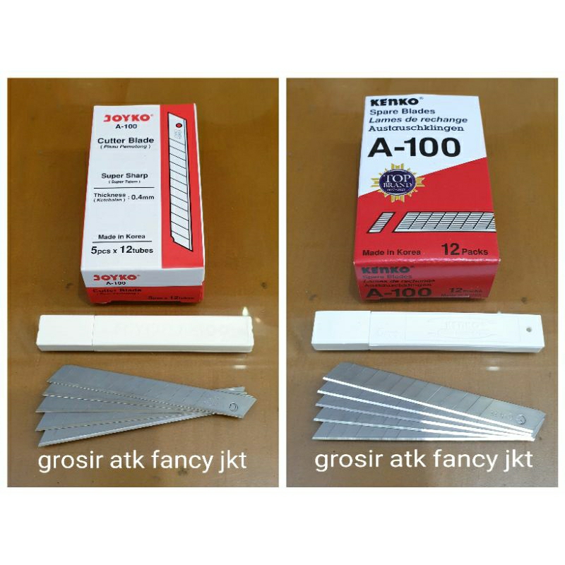 Jual ( 12 tube ) A 100 Cutter Blade Refill Isi Pisau Pemotong Joyko A ...