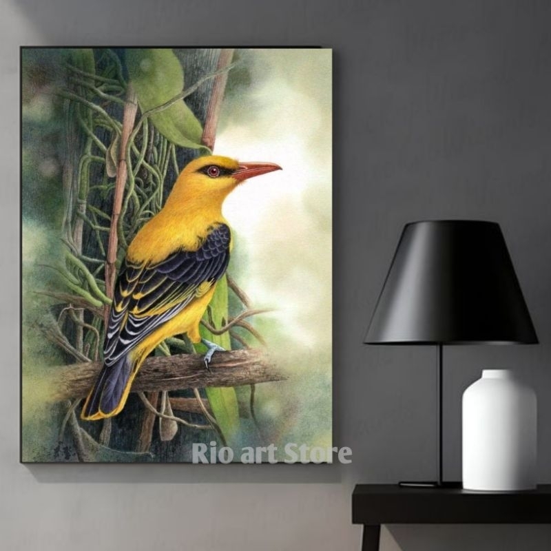 Jual Hiasan dinding poster burung kepodang untuk walldecor atau ...