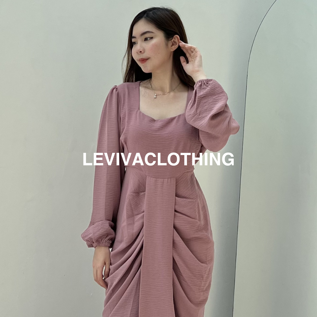 Jual [Leviva] Lydia Dress / Dress Crinkle Premium Kondangan Korean ...