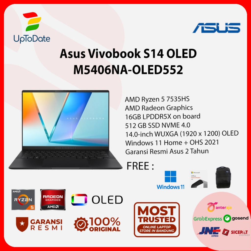 Jual Asus Vivobook S14 OLED M5406NA-OLED552 Ryzen 5 7535HS 16GB 512GB ...