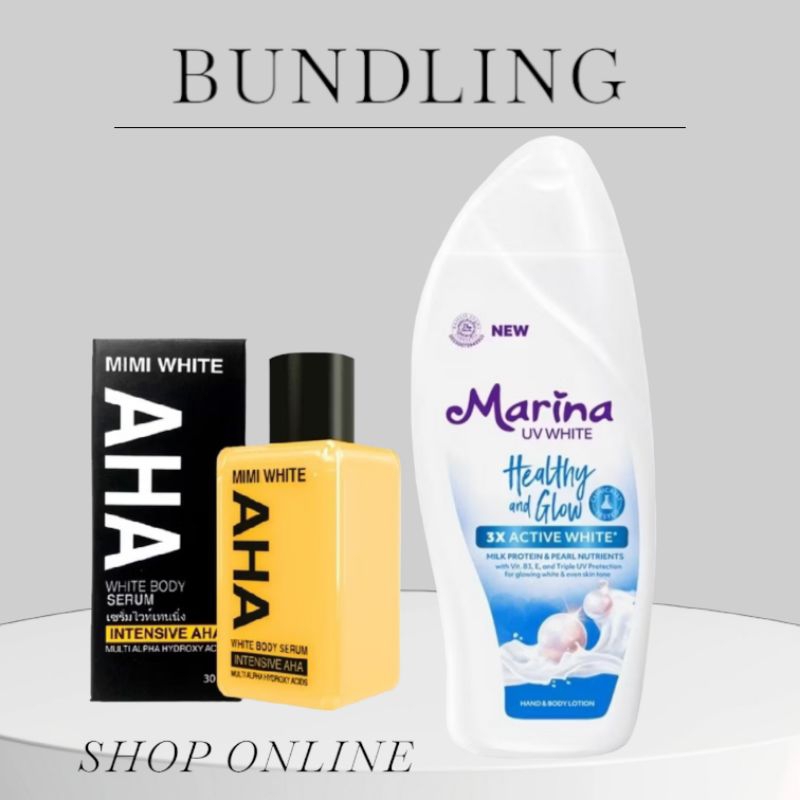 Jual [BUNDLING] Marina Hand & Body Lotion UV White Healthy & Glow 460ml ...