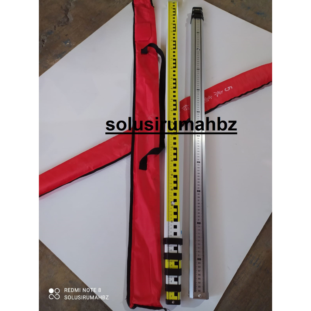 Jual Rambu Ukur 5m Bak Ukur Mistar 5 Meter Levelling Stave Meteran ...