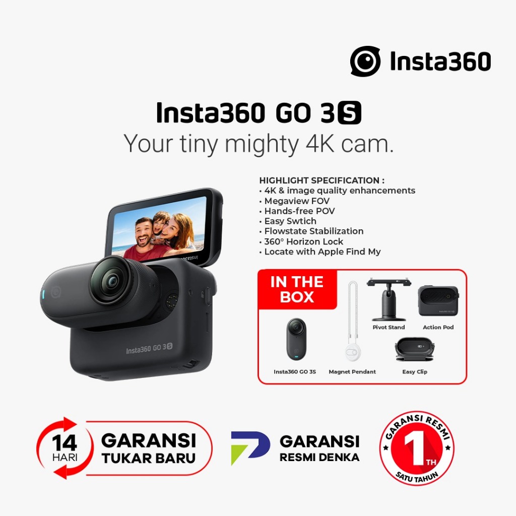 Jual Insta360 GO 3S 4K Action Camera Insta 360 GO3 S GO3S Action Cam ...