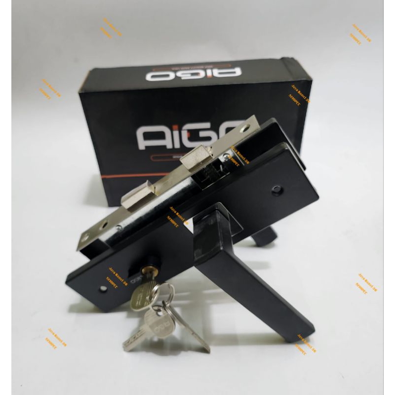 Jual Handle Kunci Pintu Rumah Tanggung Hitam AIGO / Kunci Tanggung ...