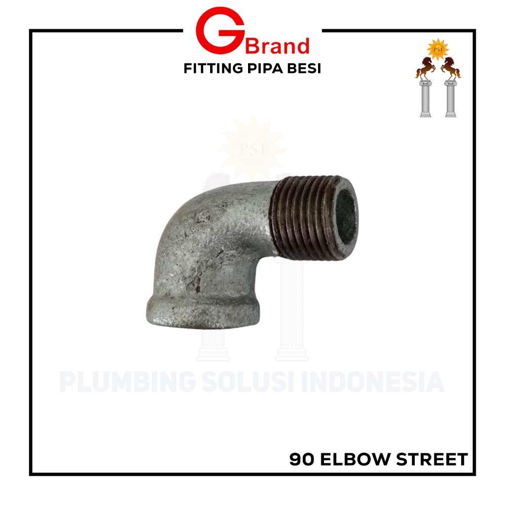 Jual G Brand Street Elbow 90 Galvanis Besi Drat BSPT 1/2 Inch / 20 mm ...