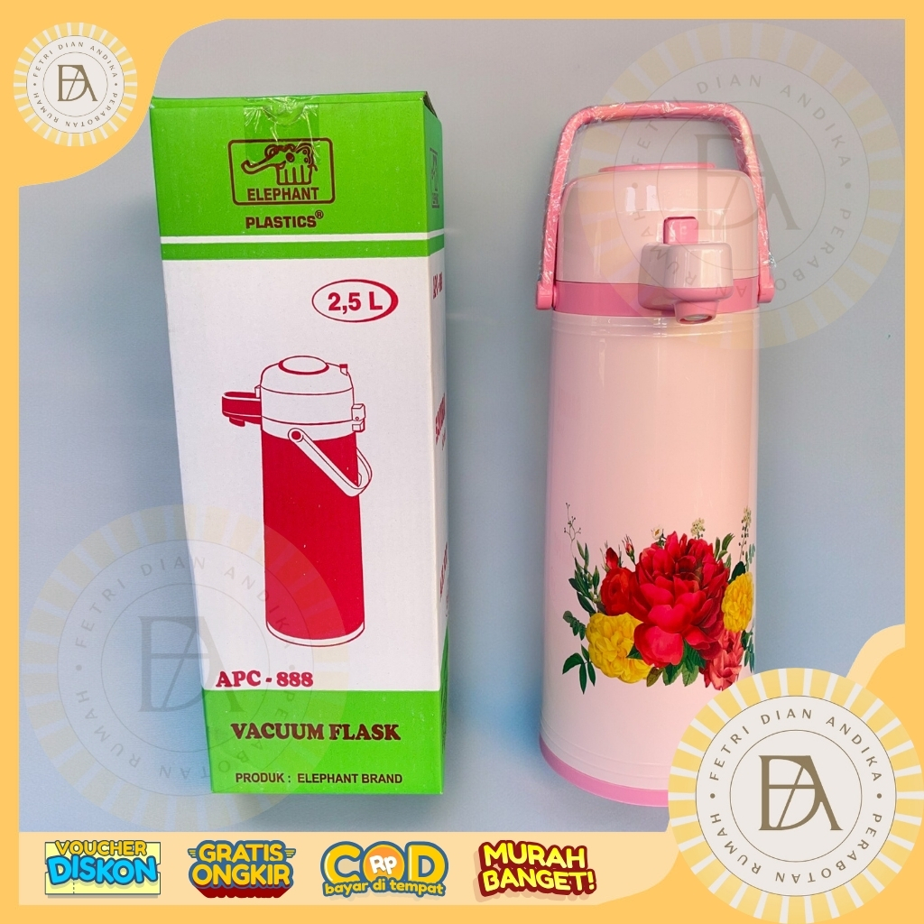 Jual Thermos Air Panas Pencet 2.5 LTR Free Buble / Botol Air Panas ...