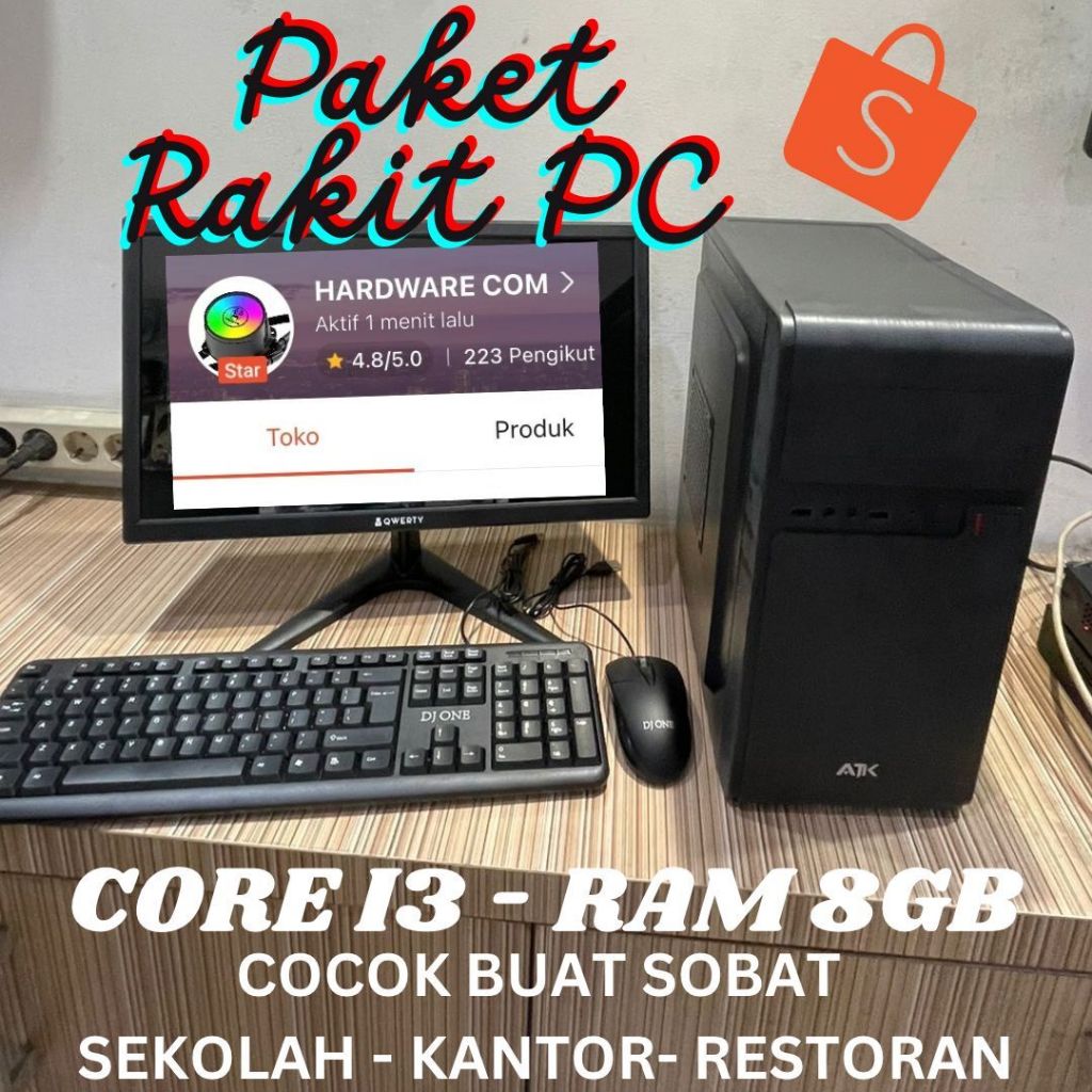 Jual Core i3 | PC Rakitan Komputer CPU | Kantor Admin Sekolah-Kantoran | Full Set | Shopee Indonesia