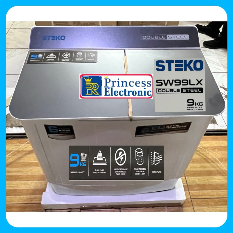 Jual Mesin cuci STEKO 2 tabung 9 kg SW 99 LX Double Steel | Shopee Indonesia