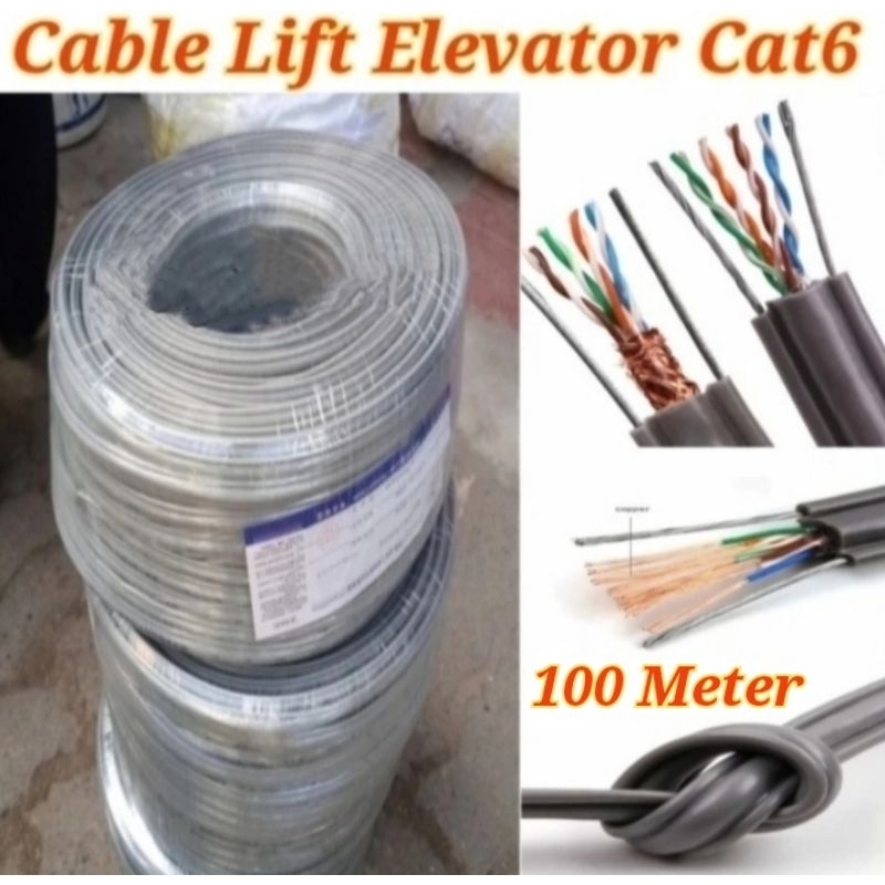 Jual Cable UTP Cat6 Rj45 Lift Elevator 100 Meter/ Kabel LAN UTP Cat6 ...