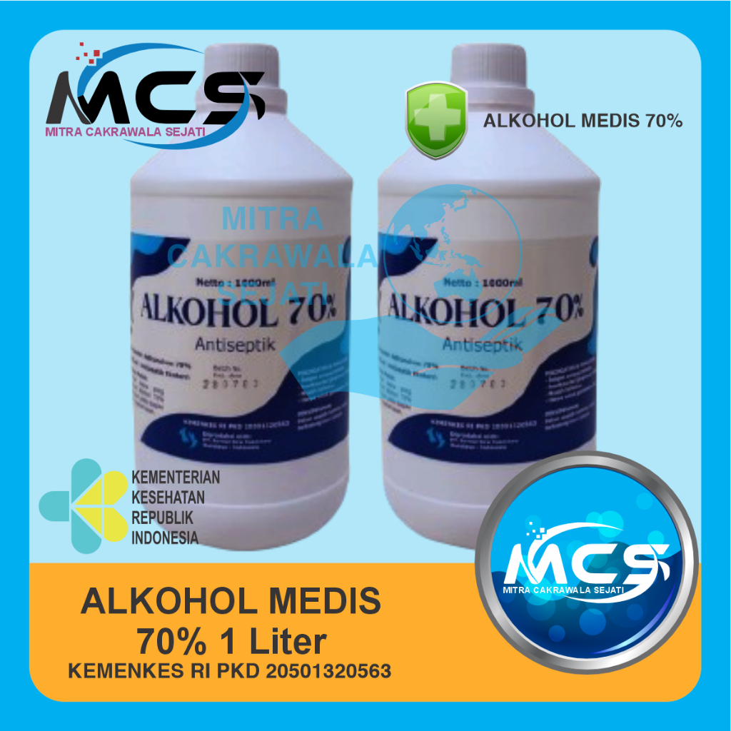 Jual Alkohol Medis 70 persen Antiseptik Kemenkes - 1 Liter (1000 ml ...