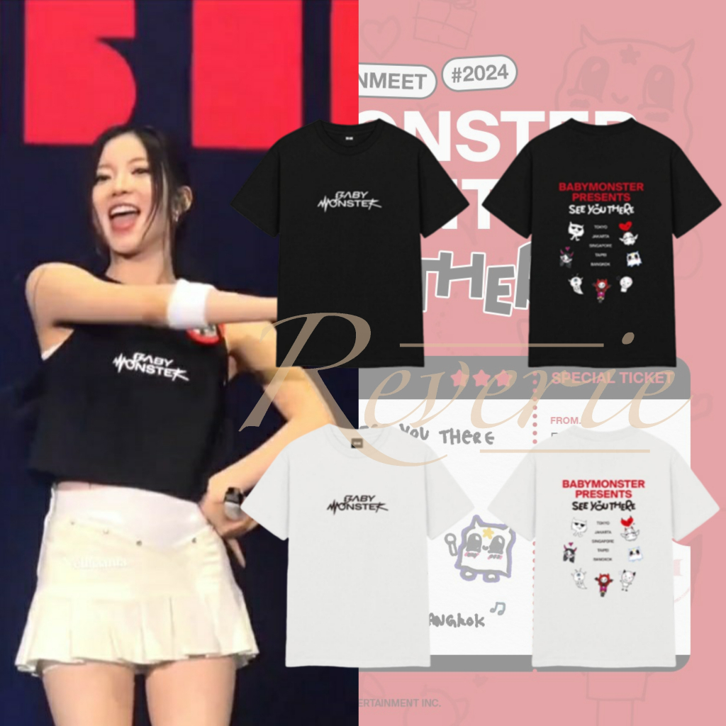 Jual KAOS TSHIRT BABYMONSTER NEW LOGO MERCH FAN MEETING SEE YOU THERE ...