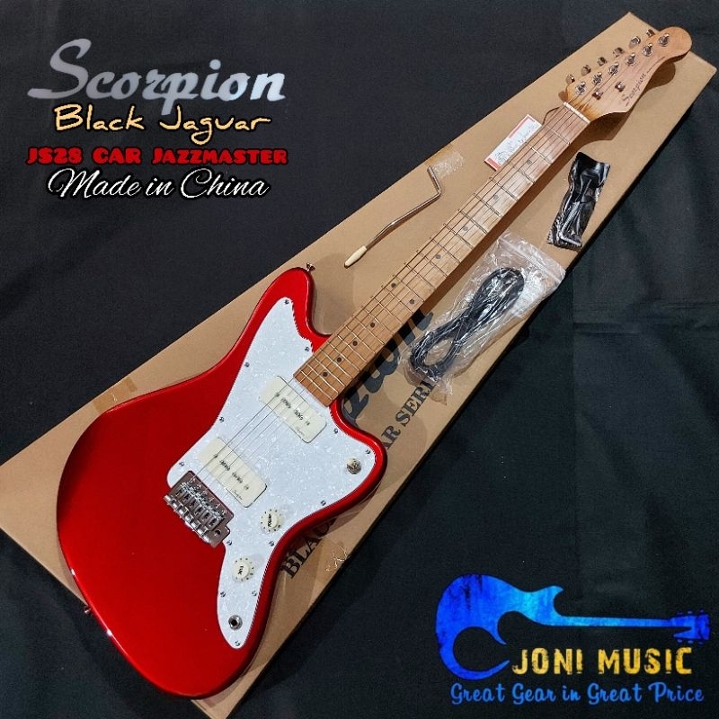 Jual Gitar Scorpion Black Jaguar Series JS26 Jazzmaster Roasted Maple | Shopee Indonesia