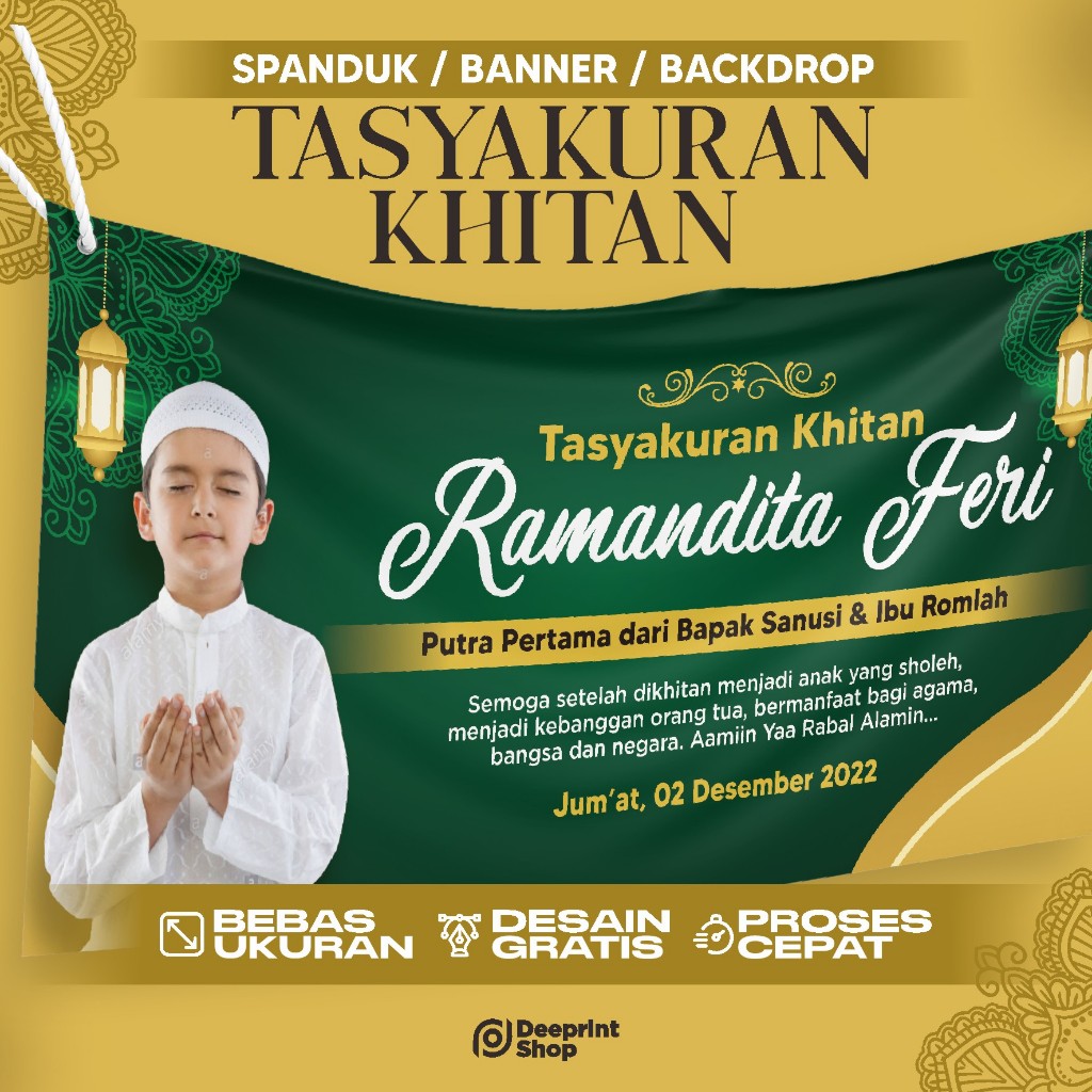 Jual Spanduk Banner MMT Backdrop Acara Tasyakuran Khitanan Khitan Murah Gratis Desain proses ...