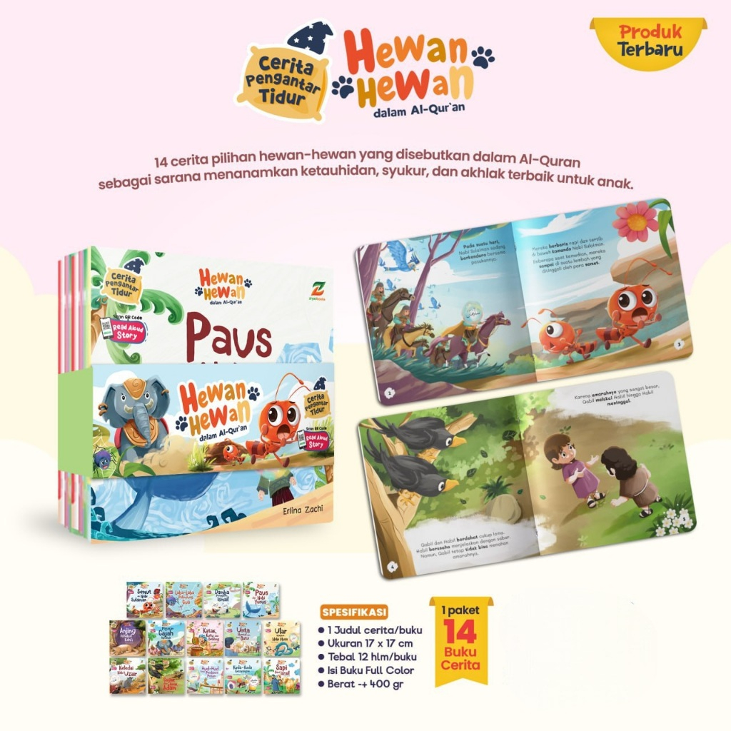 Jual Buku Dongeng anak islami - Cerita Pengantar Tidur : Hewan-Hewan dalam Al-Qur’an ziyad ...