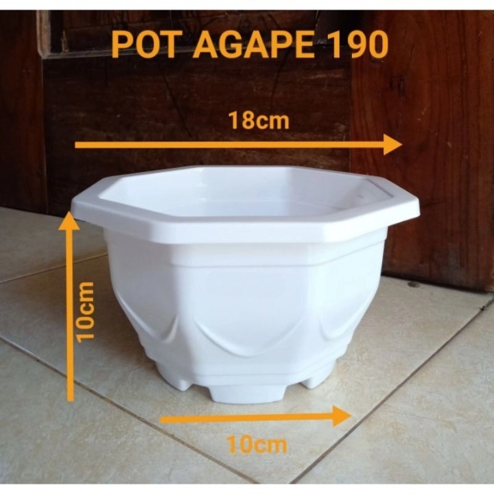 Jual Pot Agape 190 / Pot Tanaman / Pot Plastik Cantik / Pot Putih ...