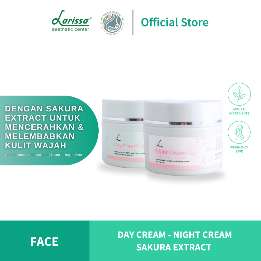 Jual Night Cream Sakura Brightening Series Larissa | Shopee Indonesia